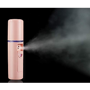 Nano Facial Mister Moisturizing Atomization Humidifier Cool Mist Facial Steamer Handy Mist Sprayer Moisturizing & Hydrating for Skin Care, Makeup, Eyelash Extensions (Pink)