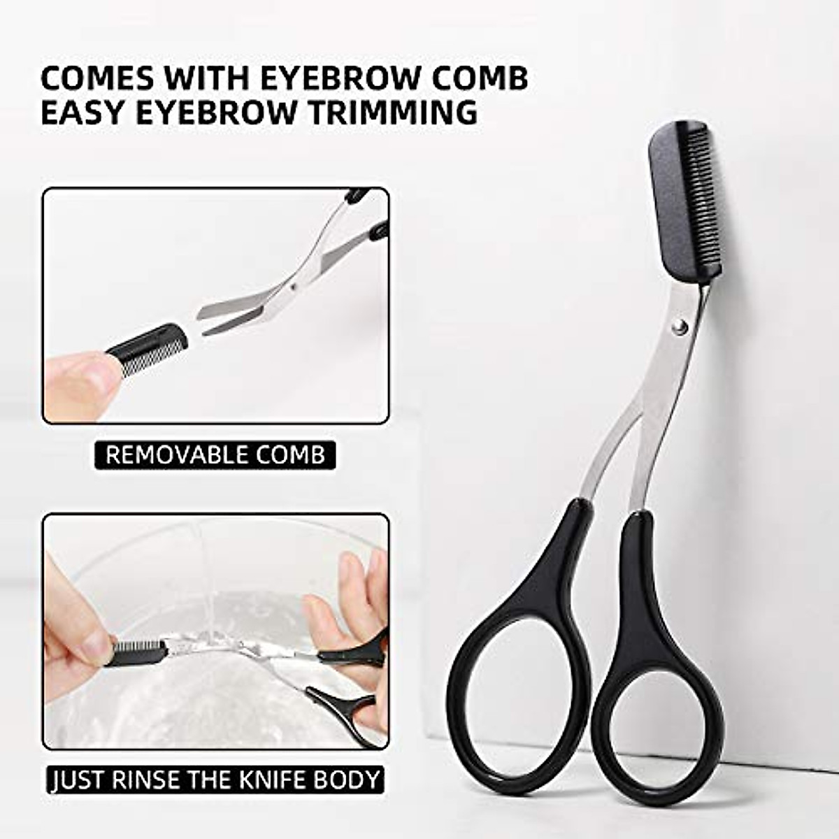 Eyebrow Kit,12 in 1 Eyebrow Tweezers Set, Professional Eyebrow Grooming Kit for Women and Men Includes Eyebrow Tweezers,Eyebrow Scissors,Eyebrow Brush,Eyebrow Razor,No Bend Hair Clips,Pocket Mirror