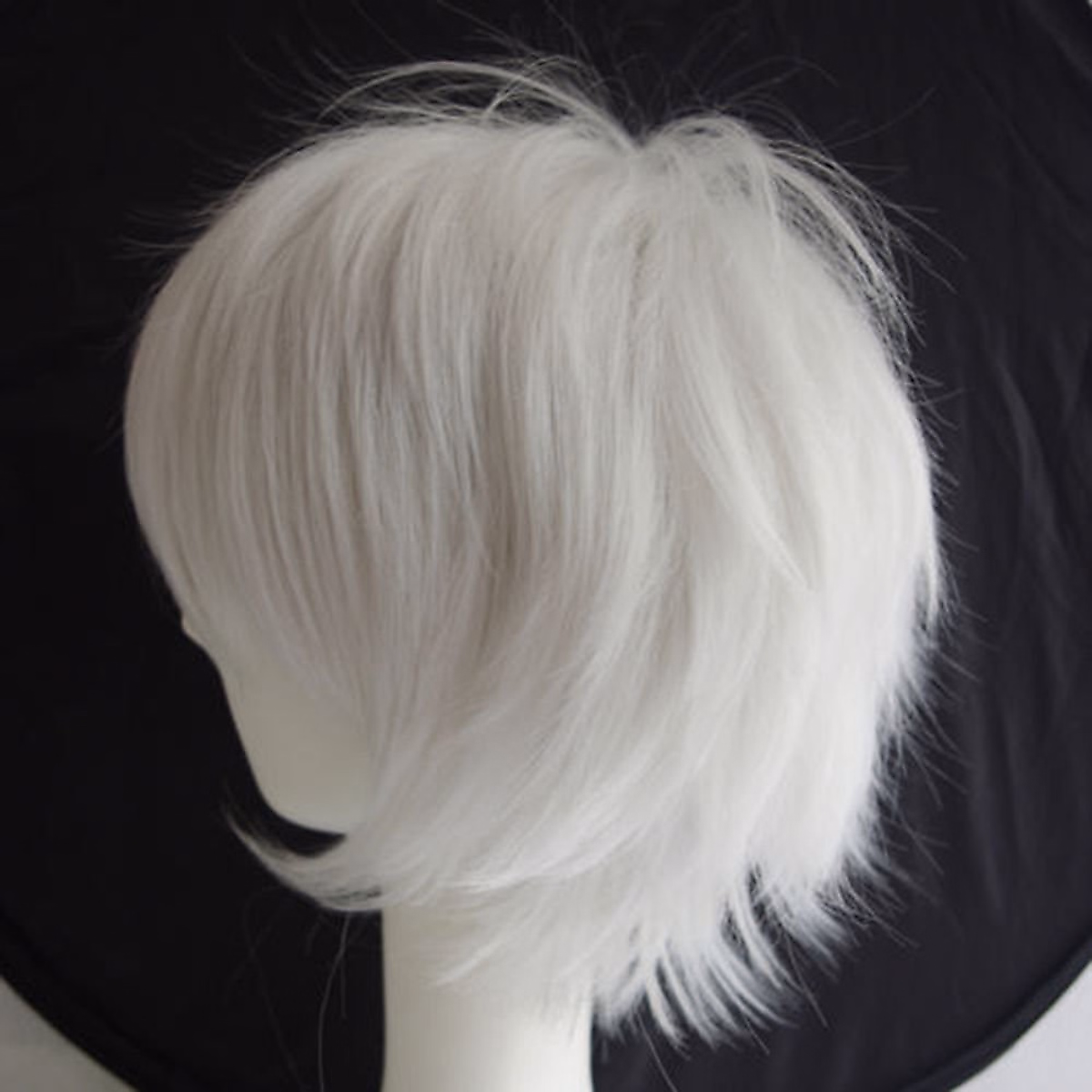 S-noilite Unisex Short White Cosplay Wigs Fluffy Shaggy Straight Women Mens Male Anime Party Costume Heat Resistant Synthetic Hair Wig