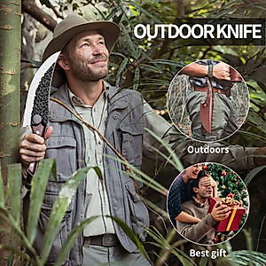 WUELY Boning Knife for Meat Cutting,Viking knife,Handmade Japanese Chef Knife,Forged Meat Cleaver knife,Camping Knife with Sheath,Multipurpose for Kitchen,Hunting