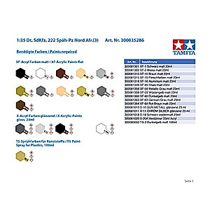 TAMIYA 300035286 – 1:35 WWII Special Automotive 222 Direct-Action Reconnaissance Tank North Africa (3)