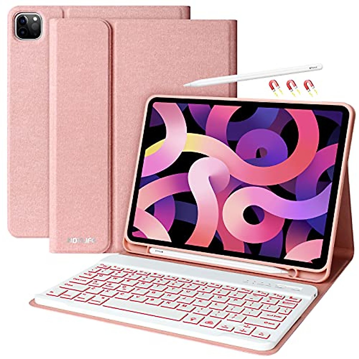 Keyboard Case for iPad Pro 11 inch (4th Gen 2022)，iPad Air 5th/4th Generation Case with Keyboard，Keyboard Case for iPad Pro 11 inch 2021(3rd Gen)/2nd/1st Gen -Wireless Keyboard- Built-in Pencil Holder