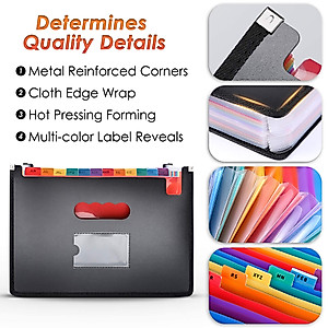 Expanding File Folder, Upgrade 3500 Sheets Capacity Expandable Accordion Document Bill Paper Organizer, Accordian Filing Box, Teacher Office Supplies, Classroom Desk Organization,Letter Size,24 Pocket