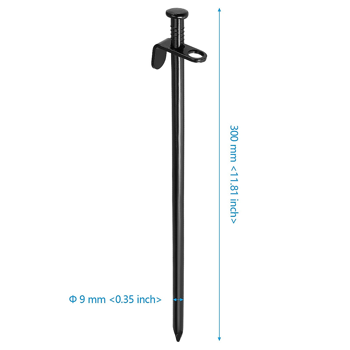 SEHOI 20 Pack 12 Inches Tent Stakes, Heavy Duty Steel Solid Tent Stakes Pegs, Multiuse Tarp Pegs Camping Stakes for Outdoor Camping Canopy and Tarp, Black