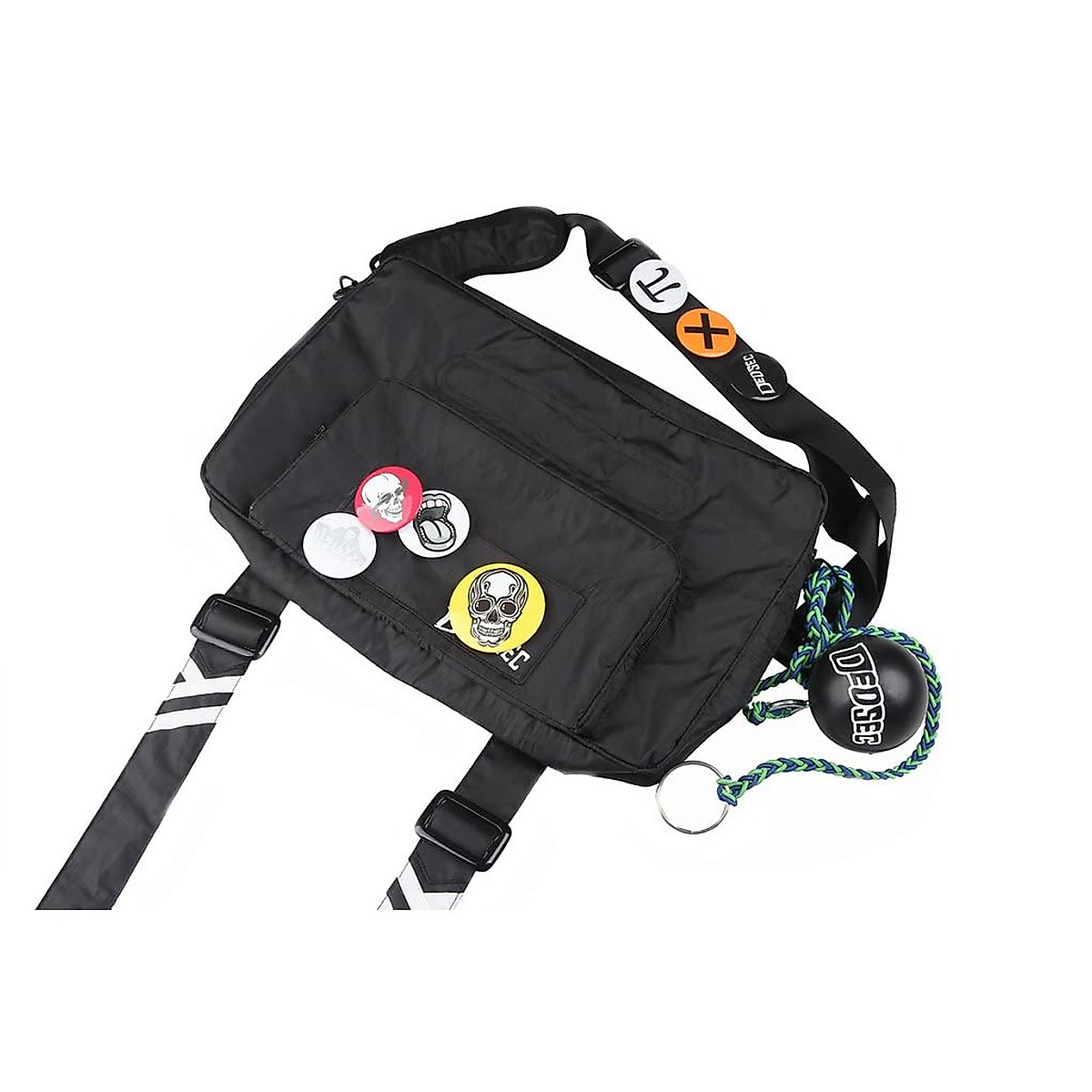 AnimeDiycos Watch Dogs 2 Marcus Bag Mens Cross Body Bags Backpack S, Black