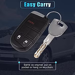 X AUTOHAUX 2pcs M3N40821302 Replacement Keyless Entry Remote Car Key Fob for Dodge Journey 11-19 for Durango 14-19 for Dart 3 Buttons with Door Key 433MHz 46 Chip