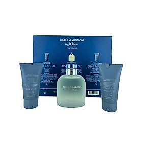 Dolce & Gabbana Light Blue for Men 3 Piece Set (4.2 Ounce Eau de Toilette Spray + 1.6 Ounce Shower Gel + 1.6 After Shave Balm)
