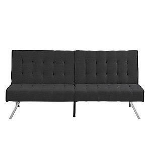 FIQHOME Modern Fabric, Convertible Couch Bed,Futon Sets Daybed,Folding Sleeper Sofa Love seat for Living Room&Bedroom Small Space,Black