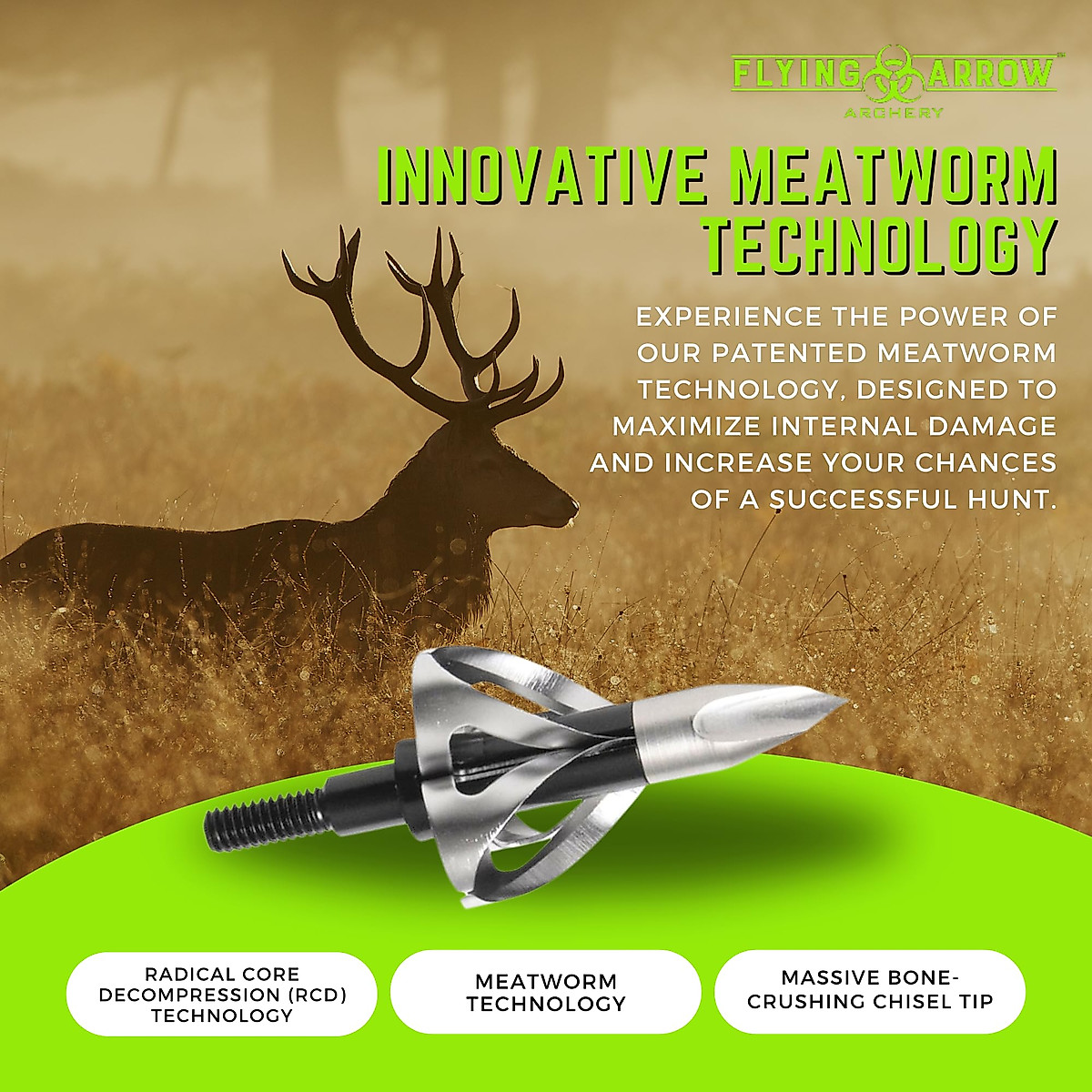 Flying Arrow Archery Toxic Broadhead 3-Pack