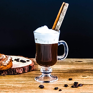 UMEIED 8oz Coffee Mugs, Glass Irish Coffee Cup, Set of 6