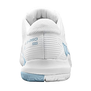WILSON Women's Rush Pro Ace Sneaker, White/Baby Blue, 9