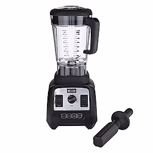 Weston Pro Series 2.4hp Blender with 64oz Tritan Jar, 4 Pre-Programmed Settings and Variable Speed Dial for Puree, Ice Crush, Shakes and Smoothies, Black and Stainless Steel (58914)