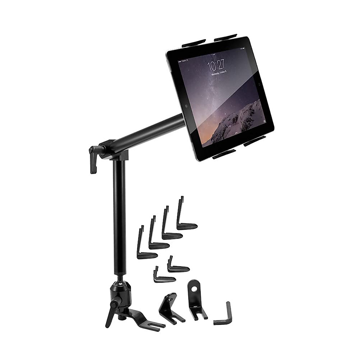 ARKON Mounts - Car Seat Rail Tablet Mount and Holder | Heavy-Duty for Car/Truck | Adjustable Angle & Height | Easy Installation & Removal | 22-inch Arm for Enhanced Accessibility & Convenience