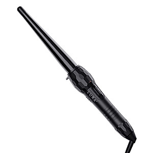 LURA Ceramic Tourmaline Coating Curling Wand, 1/2-1 Inch Barrel Hair Curler with 2 Heat Setting (320/410℉), Suitable for All Hair Types
