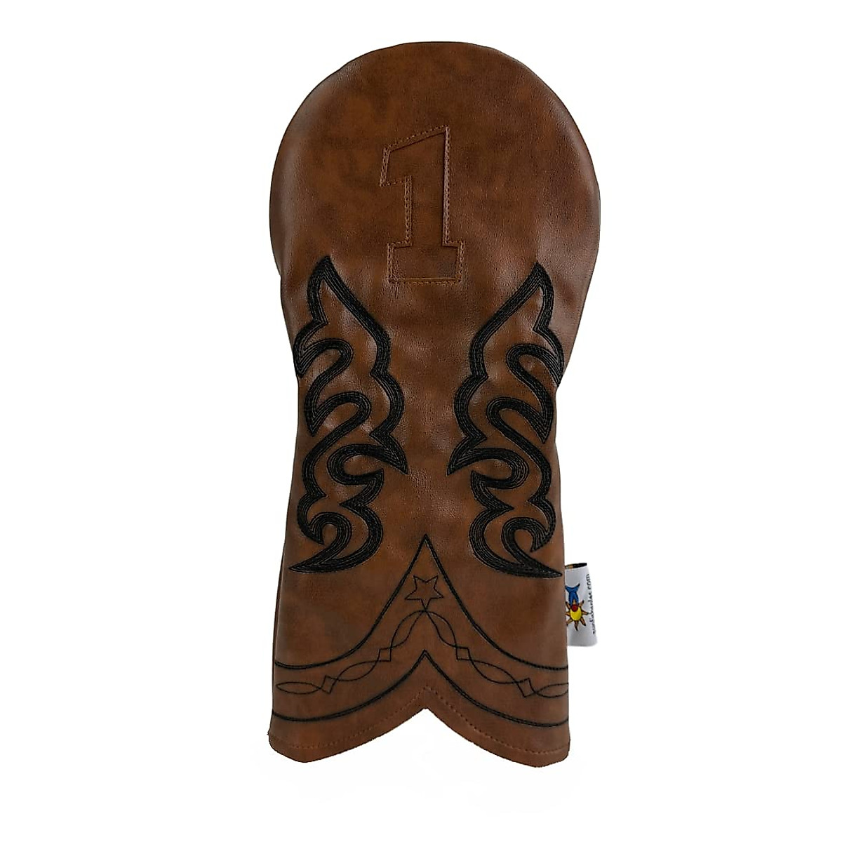 Ranchero Cowboy Boot Sunfish Leather Golf Headcover Set 1-3-X Driver Fairway Hybrid