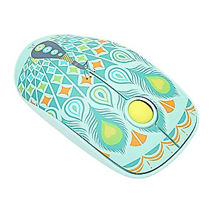 Gaming Mouse, Ergonomic Design Stable Efficient Wireless Mouse 3 Smart Power Saving Modes Peacock Pattern for Laptop for Desktop Computer