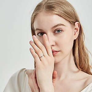 KAZITSAN 2mm Thin Stainless Steel Rings for Women Silver Plain Stackable Wedding Band Size 6