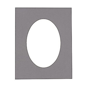 11x22 Mat Bevel Cut for 5x15 Photos - Precut Charcoal Oval Shaped Photo Mat Board Opening - Acid Free Matte to Protect Your Pictures - Bevel Cut for Family Photos, Pack of 1 Matboard Show Kit With