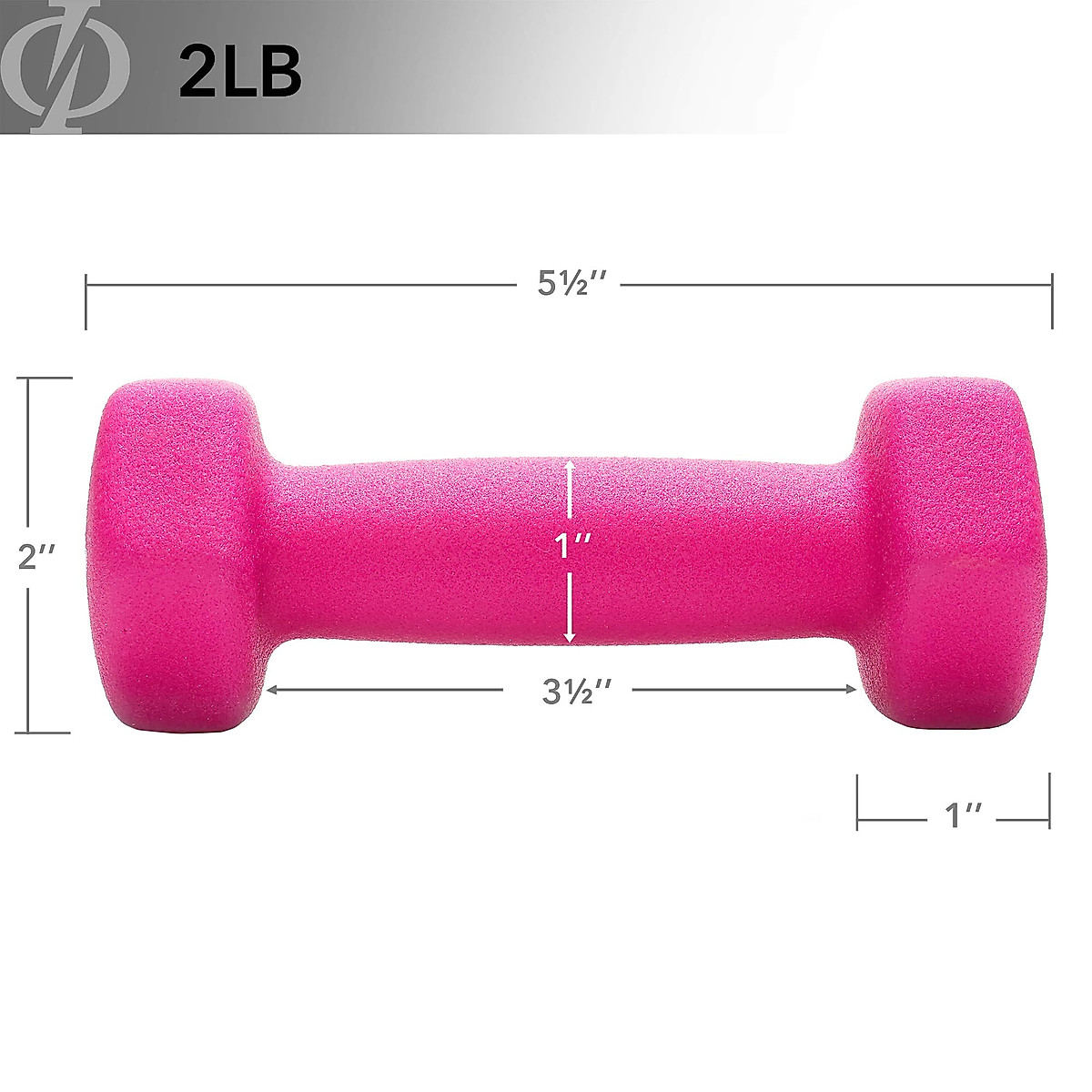 Philosophy Gym Neoprene Dumbbell Hexagon Hand Weights, 2 lb Pair - 4 lb Total