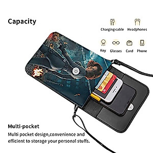 Hamklla Scarlett Johansson Small Crossbody Bags, Shoulder Purse Leather Cell Card Slots Wallet, Fashion Phone Pocket Purse Wallet For Women