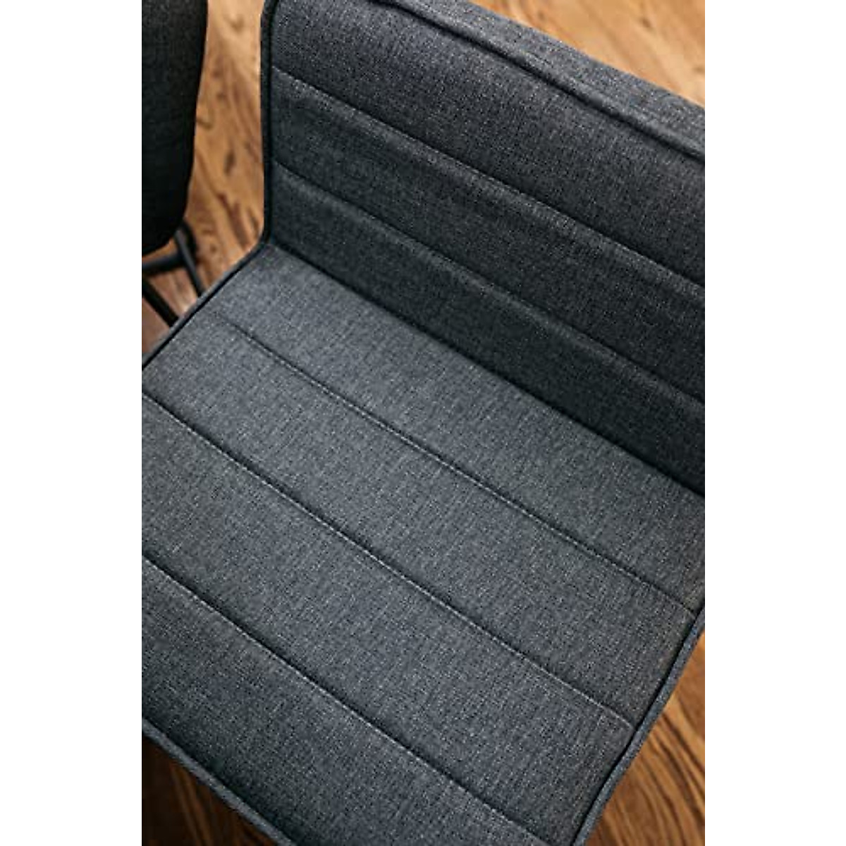 Signature Design by Ashley Nerison 26" Modern Upholstered Counter Height Bar Stool, 2 Count, Dark Gray