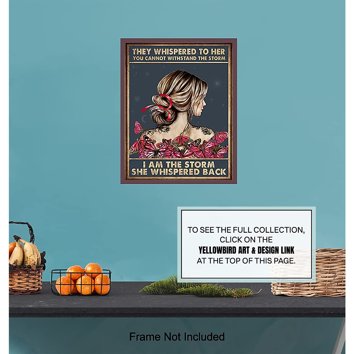 Inspirational Wall Art & Decor -LARGE 11x14- They Whispered to Her You Cannot Withstand The Storm Decor - She Whispered Back I Am The Storm - Boho Art - Positive Quotes - Encouragement Gifts for Women