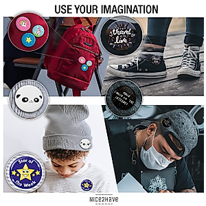 Nice2Have Button Maker Machine Multiple Sizes 1-1.25-2.25in (500 Buttons,15 Bottle Openers,15 Fridge Magnets,15 Keychain Buttons, 500+ Free Designs,3 Circle Cutters) - Pin Maker Machine