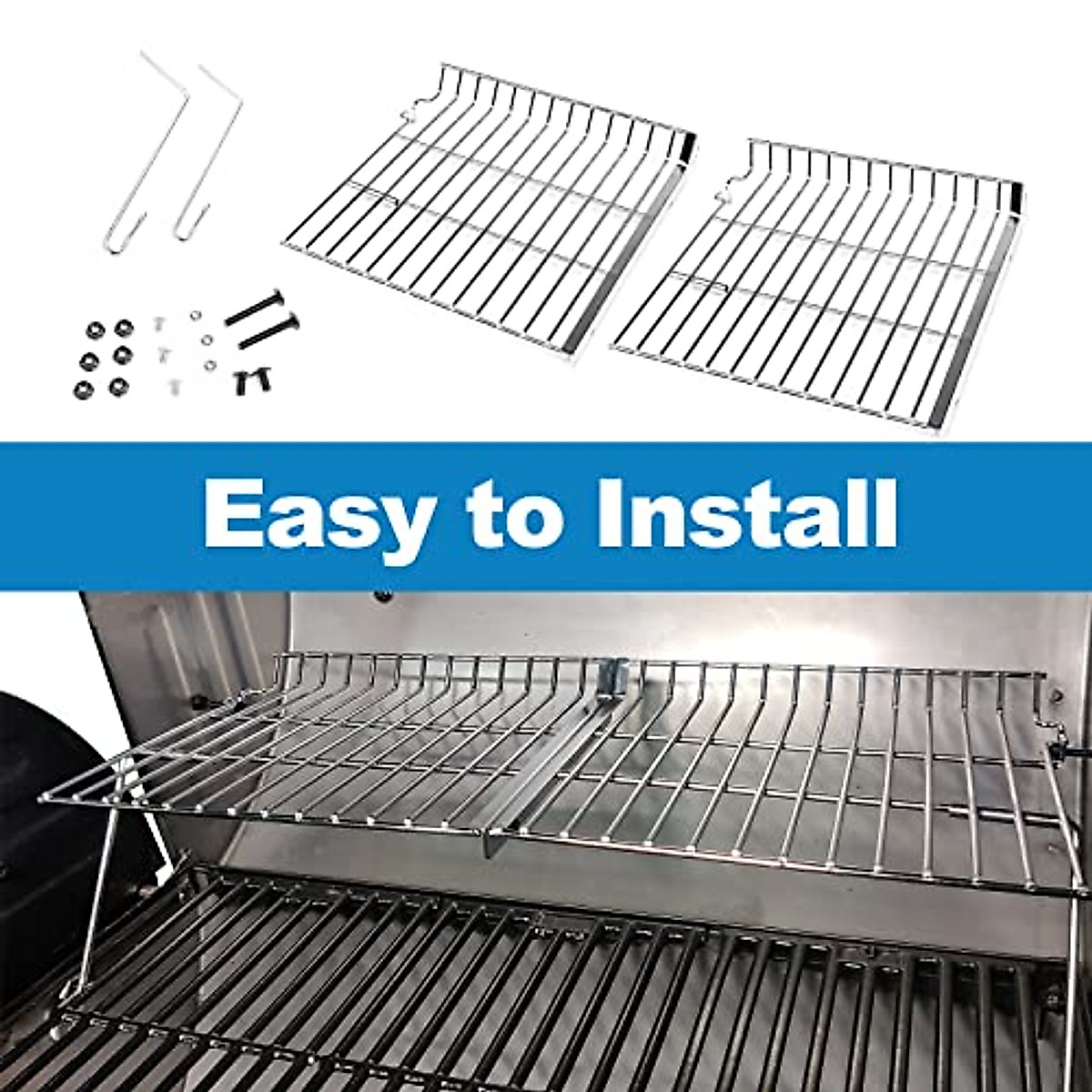 Uniflasy Grill Warming Rack for Char Griller 5050, 5650, 3001, 2223, 5072, 2823, 3030 Grills Stainless Steel Warming Grate for Chargriller 5050 5650 Gas & Charcoal Grill