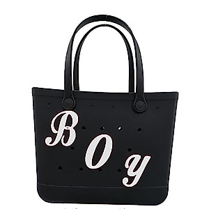 LOSOFON Letters Charms for Bogg Bag Alphabet Accessories Decorative Bogg Bag Charms Personalize DIY Rubber Beach Tote Bag, White, M