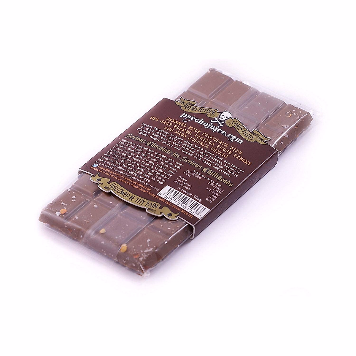Psycho Chilli Salted Caramel Ghost Pepper Milk Chocolate Bar 100g