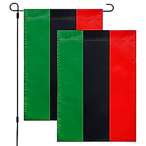 TSMD Afro American Garden Flag Pan-African Flags Double Sided Outdoor Yard Decorative,12"x 18",2 Pack