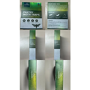 Carmelie Moth Traps, Pantry Moth Traps with Pheromones Prime, 5 Moth Traps for Meal Moth Killer, Sticky Glue Flies Pest Food and Cupboard Moth Killer, Hook Design for Indoor Kitchen Closet, Non-Toxic