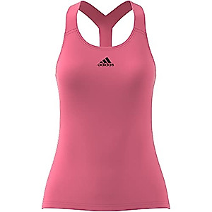 adidas Women's Tennis Y-Tank Top, Rose Tone/Black, Medium