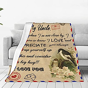 AJIIUSV Uncle Gifts Throw Blanket from Niece Nephew to Uncle Fathers Day Blankets for Uncle Thanksgiving Birthday Gifts Blankets 50"x60"