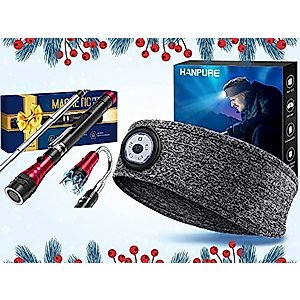 LED Headband and Magnetic Pickup Tool LED Light - Gifts for Men Women Stocking Stuffers for Dad Mom Boyfriend Friends
