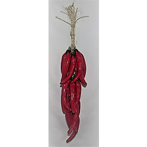 Generic Ceramic Talavera Red Chile Pepper - 15 in Red Chiles - Beautiful Mexican Handmade - Individually Unique - Red Chili Pepper Decorations - Pepper String - Red Chili Décor