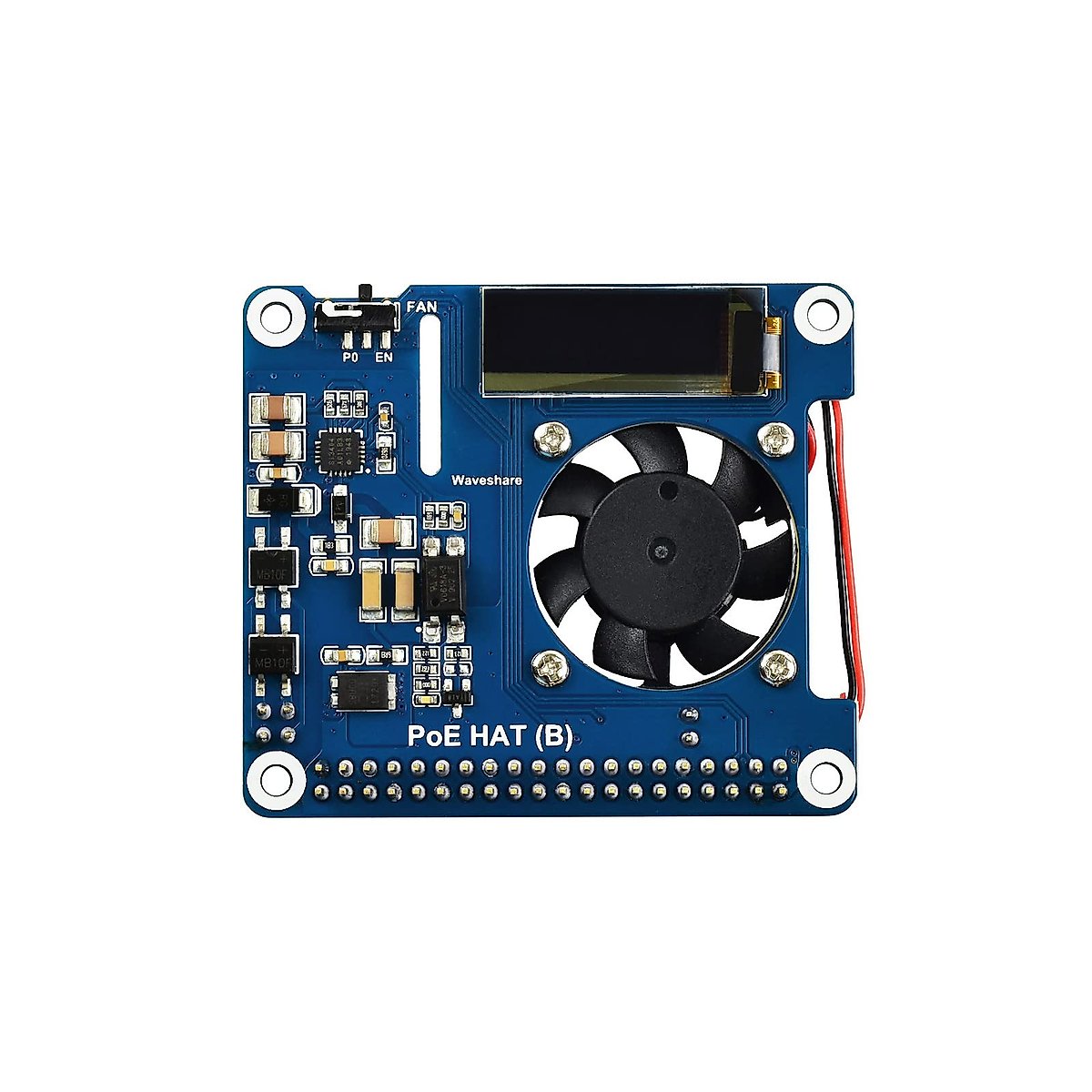 Waveshare PoE HAT (B) Power Over Ethernet HAT Supports Raspberry Pi 3B+ and 4B, 802.3af PoE Network
