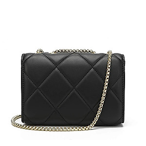 Nother Crossbody Bags for Women Quilted Shoulder Purses and Handbags Lattice Texture with Chain Strap (Black)
