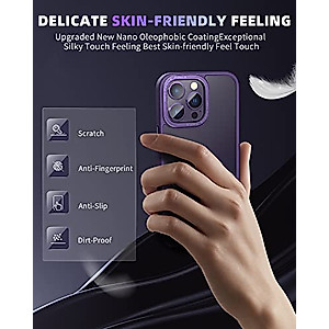 Dadanism Designed for iPhone 14 Pro Case, Military Grade Drop Protection, Skin-Friendly PC Back, Advanced Camera Protection Ring, Anti-Scratch Anti-Fingerprint(Deep Purple, 6.1 Inch)