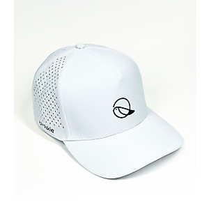 birdskie Golf Hat Snapback, Breathable, Quick Drying, High Performance, The Swagger Golf Cap White
