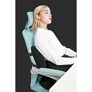 Lumbar Support Pillow for Office Chair - Improve Back Pain, Posture While Sitting - Memory Foam Cushion with Adjustable Strap for Desk/Gaming Chair, Car, Couch, Recliner