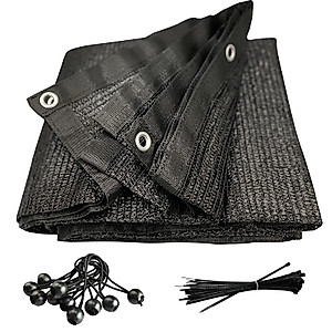 NC 70 Shade Cloth Sunblock Net 10X20 Ft Black Sun Shade Mesh Tarp for Plant Cover Greenhouse Garden Patio Backyard Swimming Pool Kennel Shade Netting