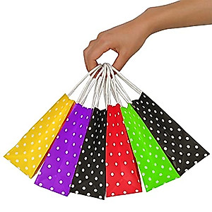 ADIDO EVA 25 PCS Gift Bags Mini Black Paper Bags with Handles for Party Supplies (6 x 4.3 x 2.3 In)