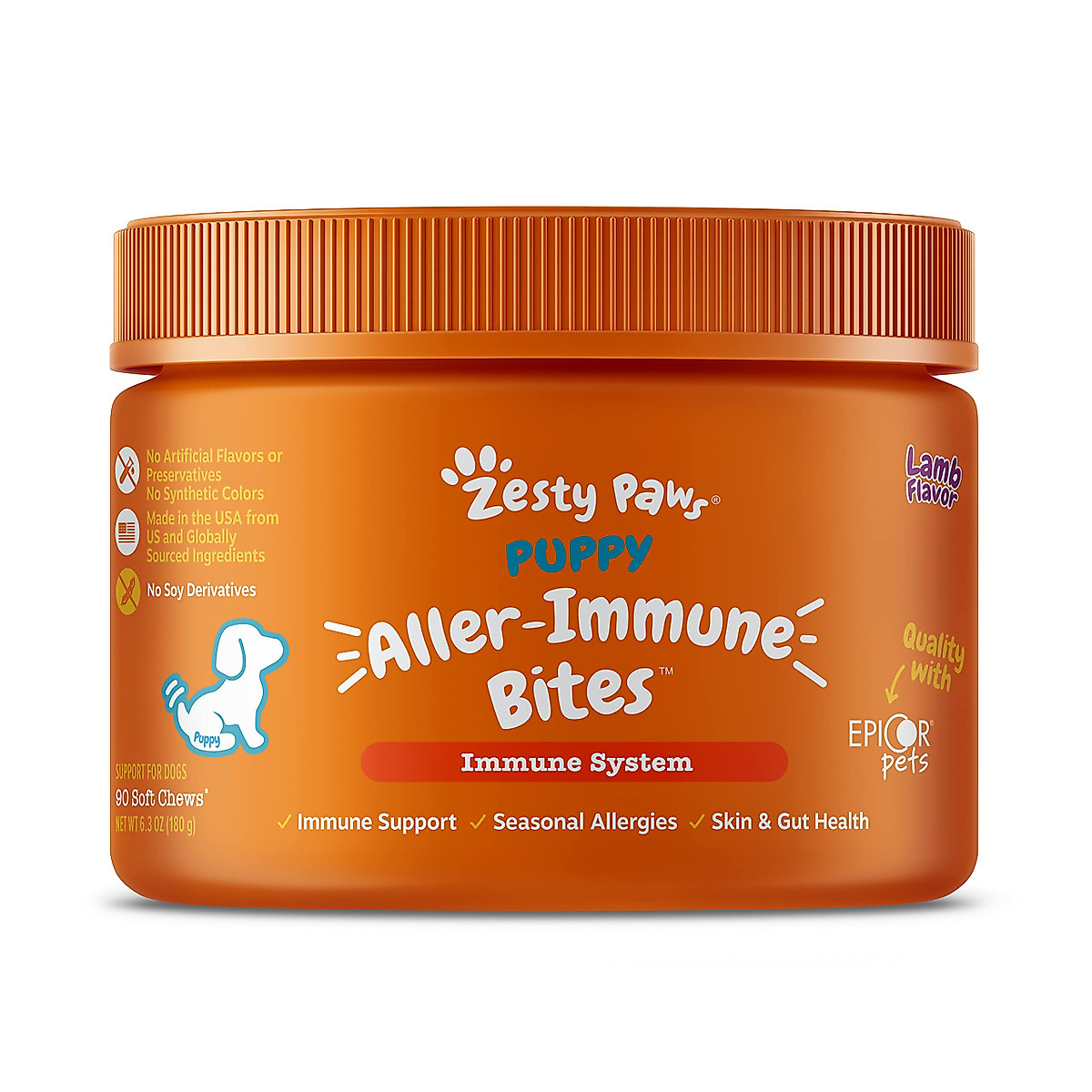 Zesty Paws Puppy 8-in-1 Multivitamin Soft Chews + Puppy Allergy & Immune Soft Chews