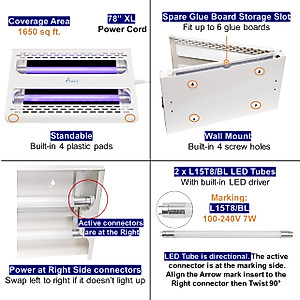 Awoco 11W 100V-240V LED Wall Mount or Table Standing Sticky Fly Trap Lamp for Capturing Flies, Mosquitoes, Moths and Flying Insect (Fly Trap)
