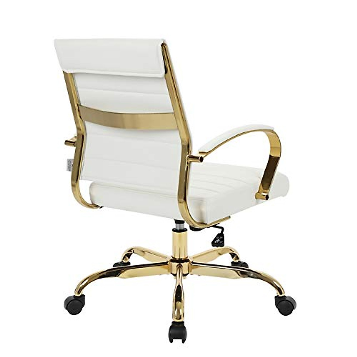 Pemberly Row Modern Adjustable Leather Office Chair in White