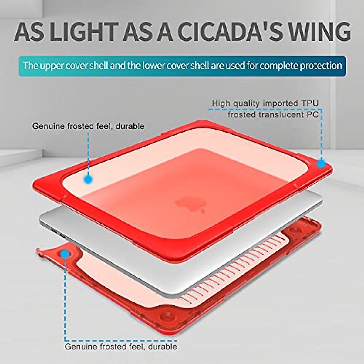 CISSOOK Shockproof Case for MacBook Pro 13 Inch 2023 2022 2021 2020 M2 M1 A2338 A2289 A2251 Model, Heavy Duty Hard Shell Case Dual Layer Cover with Fold Kickstand for MacBook Pro 13 - Red