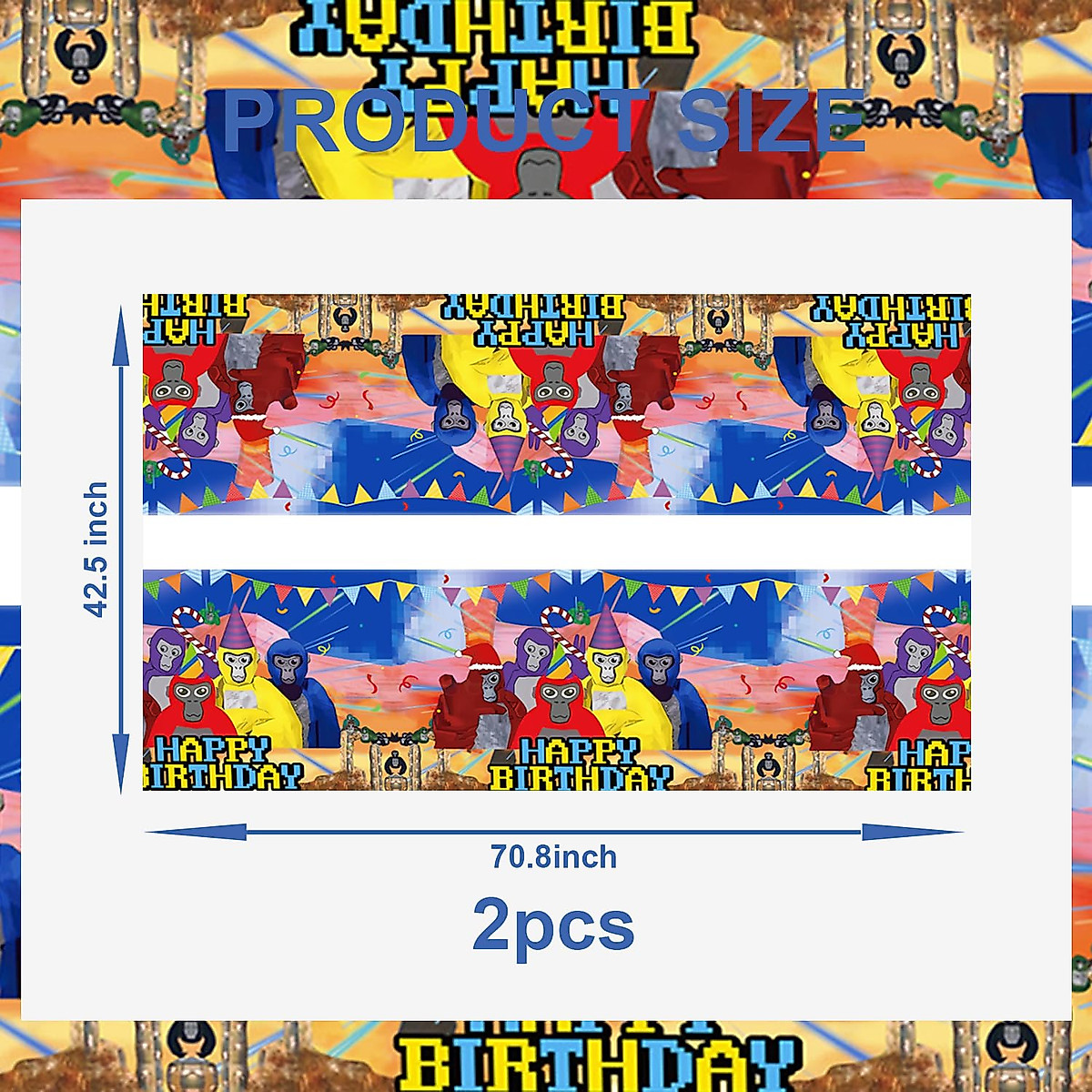 Chuntianli 2pcs 𝒢𝑜𝓇𝒾𝓁𝓁𝒶 𝒯𝒶𝑔 Tablecloth Disposable Tablecover Birthday Party Supplies and Decorations for Kid Boy Baby Shower Rectangle Tables 70"X42",2 Pack