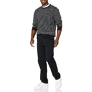 Amazon Essentials Men's Straight-Fit Casual Stretch Khaki Pant, Black, 34W x 32L