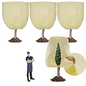 85”(W)x95”(H) Plant Covers Freeze Protection, 2.8oz/yd² Winter Frost Covers for Outdoor Plants,1 Pcs Extra Large Tree covers with Zipper Drawstring, Protect Plants from Cold, Frost, Wind, and Pests